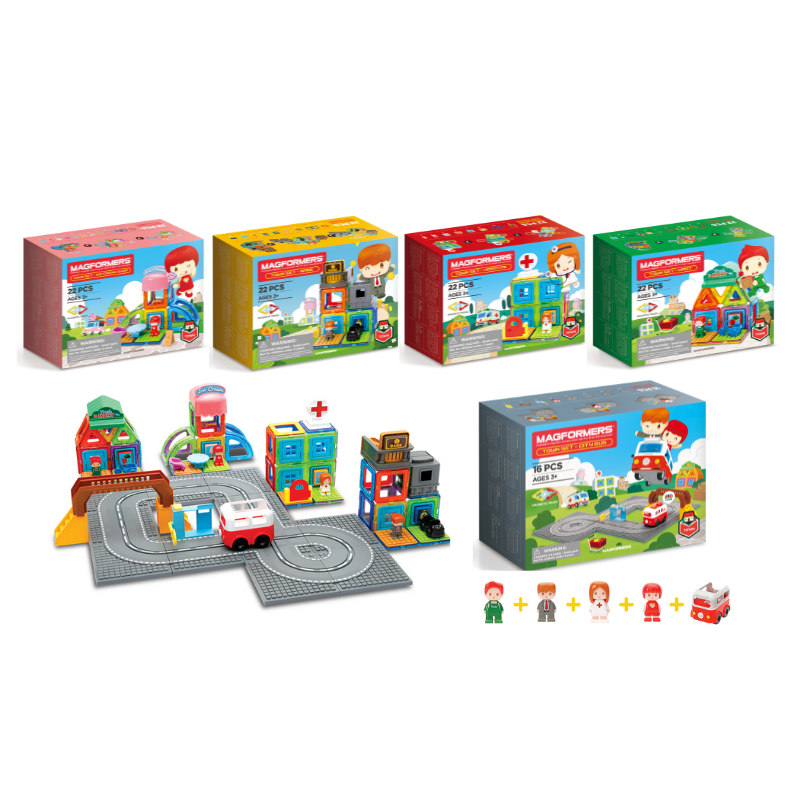 Town Series Bundle - Hospital, Bank, Ice Creamery, Grocery Mart & City ...
